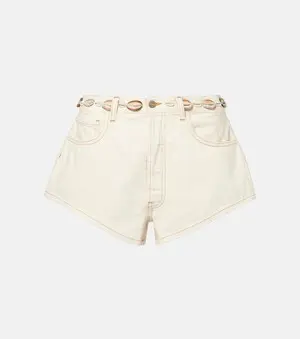 Alanui Ocean Dream Denim Shorts - White