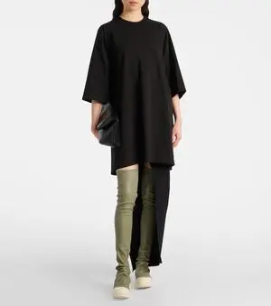 Rick Owens Stockings Over-the-knee Leather Sneakers - Green