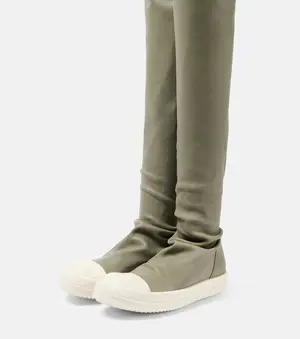 Rick Owens Stockings Over-the-knee Leather Sneakers - Green