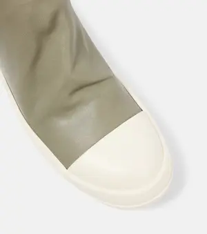 Rick Owens Stockings Over-the-knee Leather Sneakers - Green