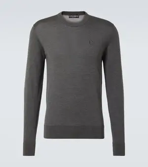 Dolce & Gabbana Logo Silk Sweater - Grey