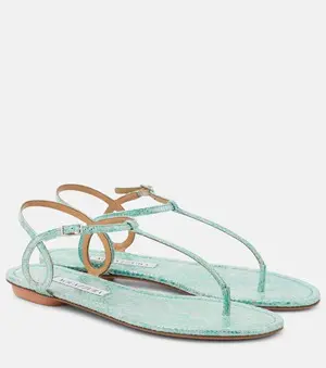 AQUAZZURA Almost Bare Leather Thong Sandals