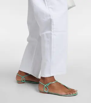 AQUAZZURA Almost Bare Leather Thong Sandals