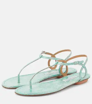 AQUAZZURA Almost Bare Leather Thong Sandals