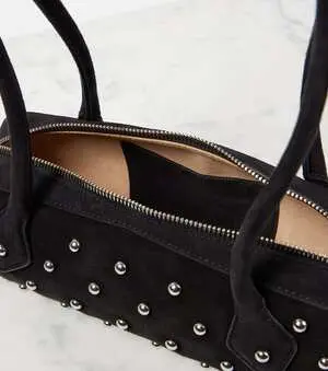 Alaïa Le Teckel Small Studded Suede Shoulder Bag - Black