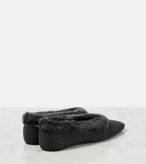 TOTEME Shearling-lined Ballet Flats