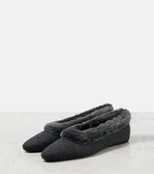 TOTEME Shearling-lined Ballet Flats