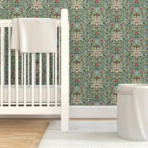 Spoonflower Asian Floral Chinese Scroll Regal Vine Traditional Wallpaper