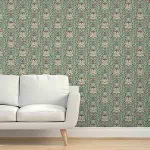 Spoonflower Asian Floral Chinese Scroll Regal Vine Traditional Wallpaper