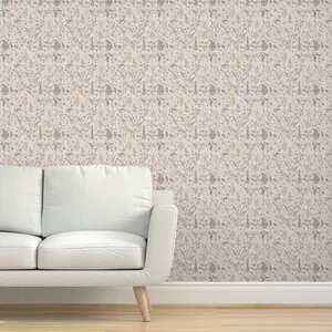 Spoonflower Vintage Herb Garden Cottagecore Rustic Earthy Custom Pre-pasted Wallpaper
