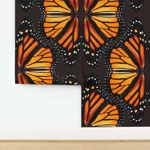 Spoonflower Monarch Butterfly Wing Large Custom Removable Wallpaper