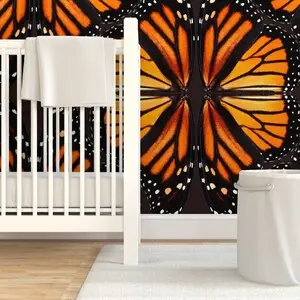 Spoonflower Monarch Butterfly Wing Large Custom Removable Wallpaper