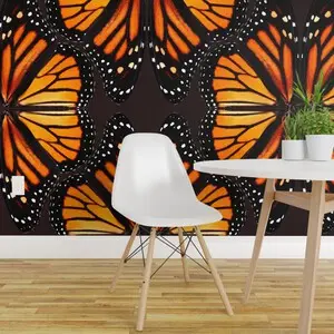 Spoonflower Monarch Butterfly Wing Large Custom Removable Wallpaper