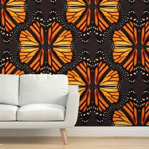 Spoonflower Monarch Butterfly Wing Large Custom Removable Wallpaper