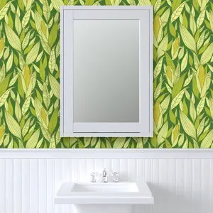 Spoonflower Corn Plants Leaf Plant Sweet Food Vegetable Custom Removable Wallpaper