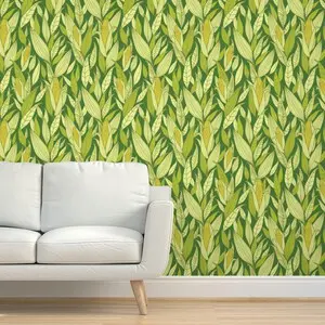 Spoonflower Corn Plants Leaf Plant Sweet Food Vegetable Custom Removable Wallpaper