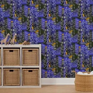 Spoonflower Sci Fi Fantasy Science Fiction Bold Geometric Custom Pre-pasted Wallpaper