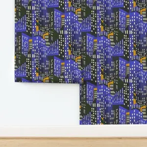 Spoonflower Sci Fi Fantasy Science Fiction Bold Geometric Custom Pre-pasted Wallpaper