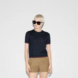 Gucci Cashmere Silk Knit Top - Blue