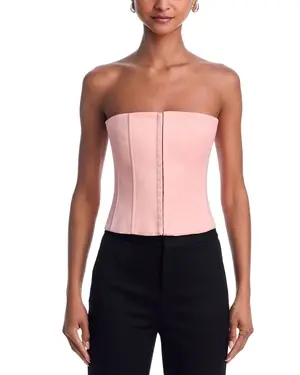 GUIZIO Satin Corset Top - Light Pink