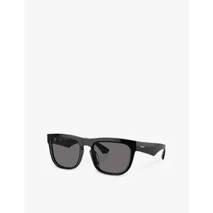 Burberry Be4431u Rectangle-frame Sunglasses - Black