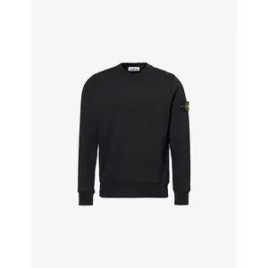 Stone Island Crewneck Cotton-jersey Sweatshirt - Black