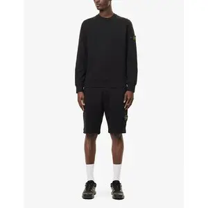 Stone Island Crewneck Cotton-jersey Sweatshirt - Black