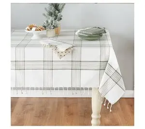 DESIGN IMPORTS Tree Farm Plaid Tablecloth 52 X 52
