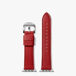Shinola Pop Leather Strap For Apple Watch - Red