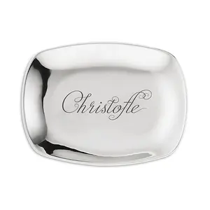 Christofle Chri Chri Porcelain Trinket Tray - Silverplate