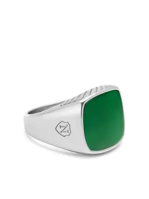NIALAYA JEWELRY Jade Stainless Steel Ring - Silver