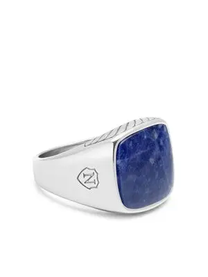NIALAYA JEWELRY Dumortierite Signet Ring - Silver