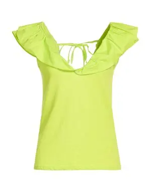 Liu Jo Cotton Top With Ruffle Detail - Green