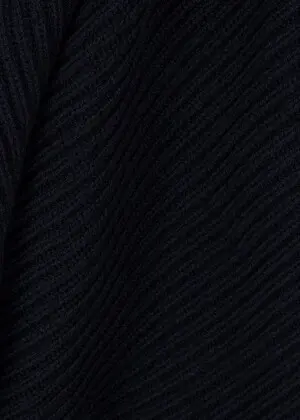 Inverni Ribbed Cashmere Shawl - Navy