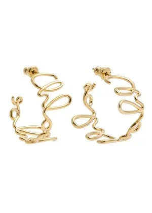 Chloé Logo Hoop Earrings - Gold