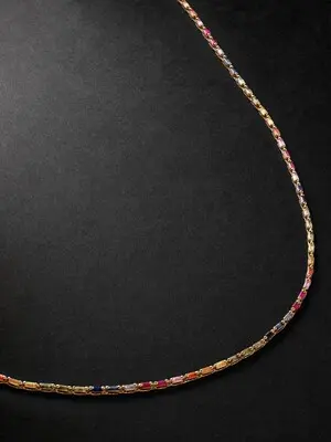 SUZANNE KALAN 18-karat Rose Sapphire Tennis Necklace - Gold