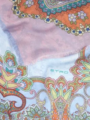 Etro Paisley-print Scarf - Blue
