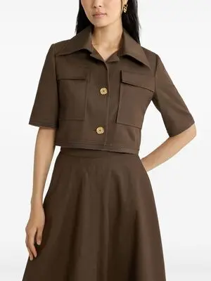 PATOU Cropped Jacket - Brown
