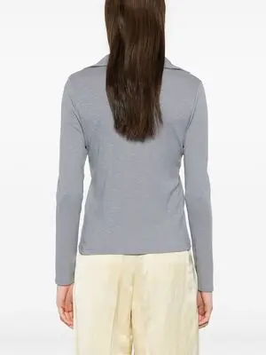 Vince Open-neck Long-sleeve Polo Top