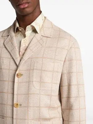Etro Check Pattern Shirt Jacket