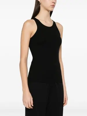 Eterne Ribbed Tank Top - Black