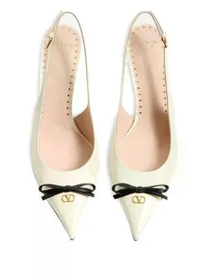 Valentino Garavani Bepointy Slingback Pumps In Patent Leather And Kidskin