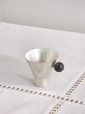 NATALIA CRIADO Lava -plated And Lava Stone Cup - Silver