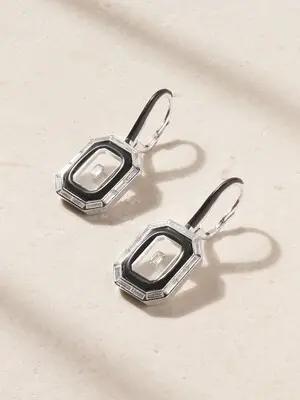 Silver Black Jewelry Earrings