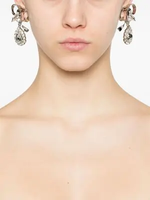 Alessandra Rich Crystal-embellished Bow Drop Earrings