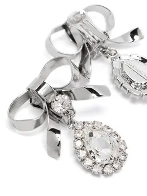 Alessandra Rich Crystal-embellished Bow Drop Earrings