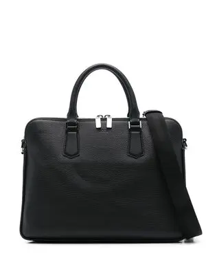 BOSS Leather Laptop Bag - Black