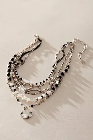 Free People Starry Layer Necklace - B/w