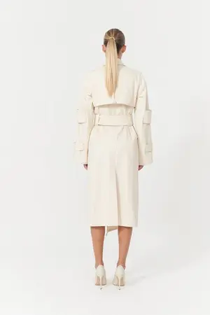 JENDUE Chaby Denim Trench Coat - Deep Blue