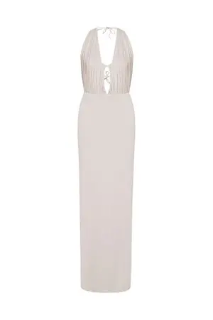 JENDUE Siena Halter Neck Cut-out Maxi Dress